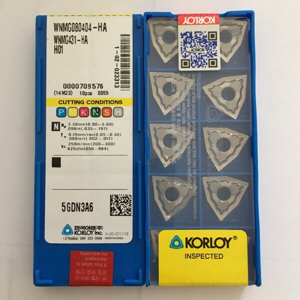 Mảnh dao tiện phay KORLOY WNMG080404-HA H01